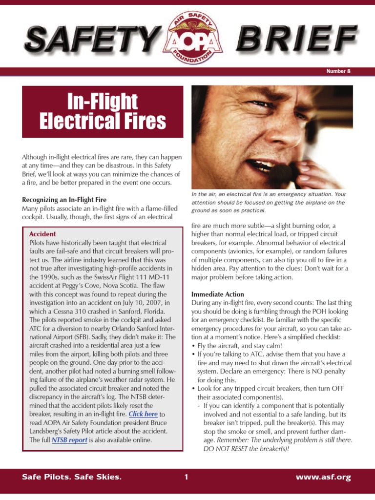 Inflight Electrical Fires | PDF | Electrical Wiring | Aviation Safety