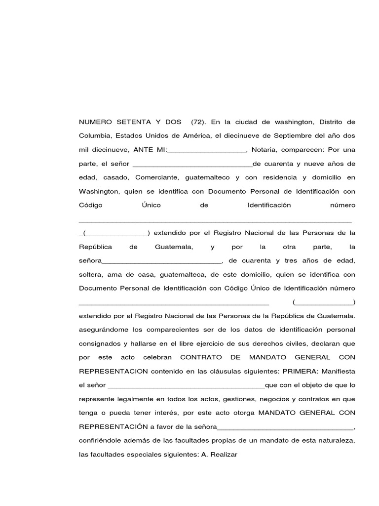 Mandato General Con Representación | PDF | Guatemala | Gobierno