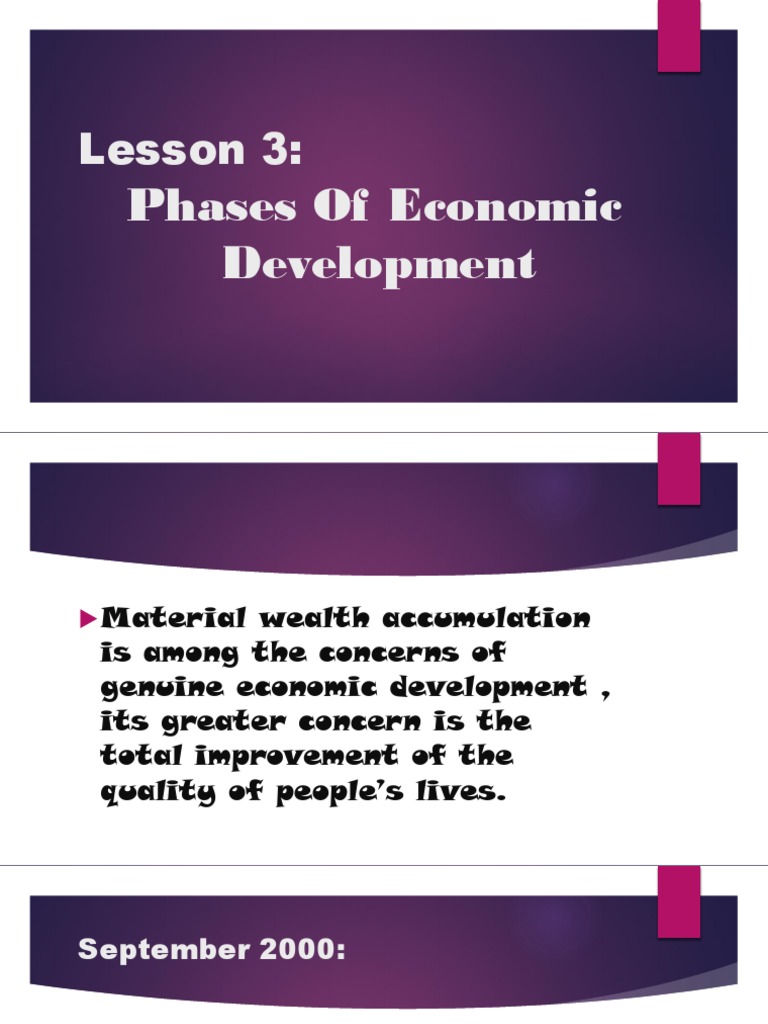 LESSON 3 (Phases of Economic Development) | PDF | Millennium ...
