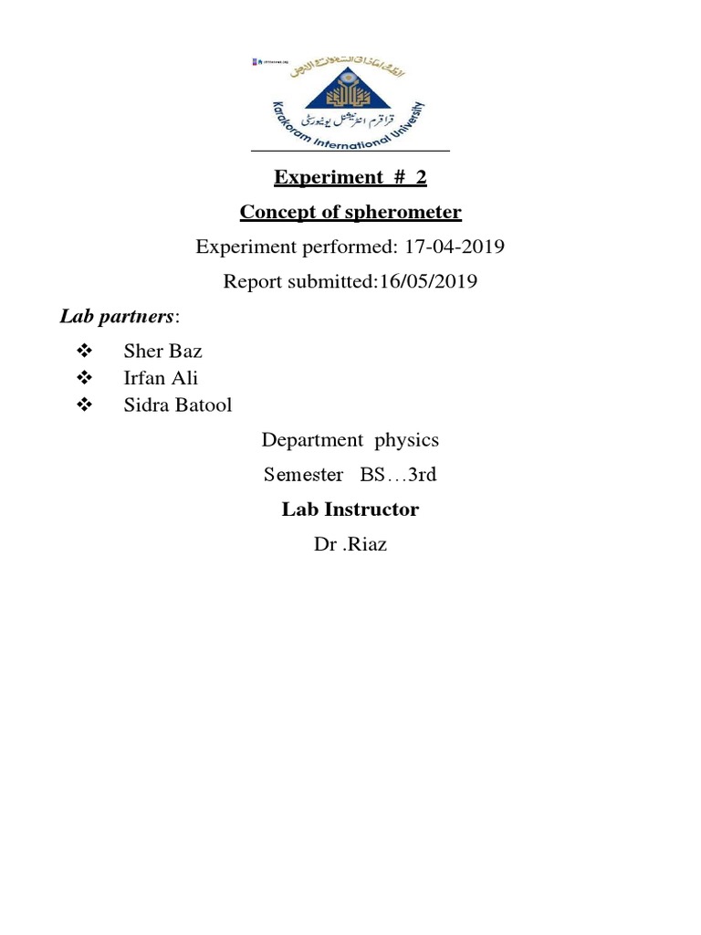 Lab Report | PDF | Lens (Optics) | Curvature