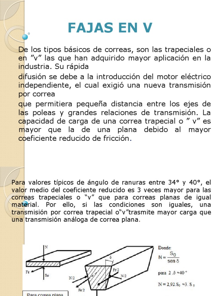 Fajas en V | PDF | Cuerda | Transmisión (Mecánica)