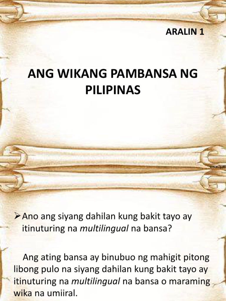 Ang Wikang Pambansa NG Pilipinas | PDF