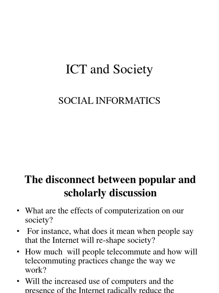 Social Informatics | PDF | Computer Science | Educational Technology