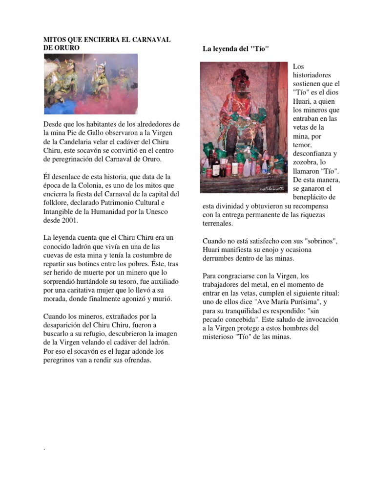 Mitos Que Encierra El Carnaval de Oruro | Descargar gratis PDF | Hadas