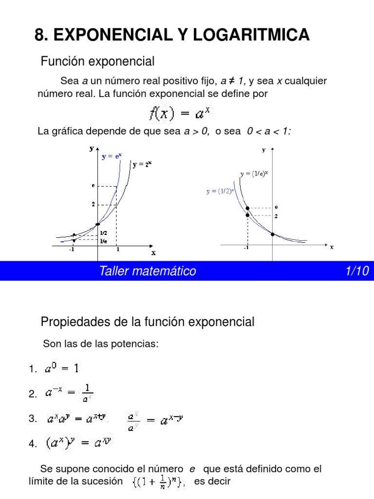 Funcion Exponencial y Logaritmica | PDF | Logaritmo | Exponenciación
