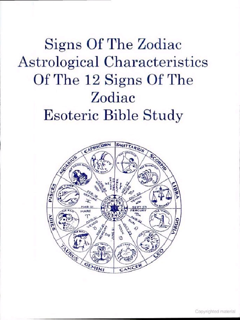 Signs of the Zodiac- Esoteric Bible Study Astrological Characteristics ...