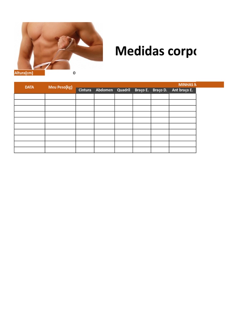 Tabela para Acompanhamento de Medidas Corporais | PDF