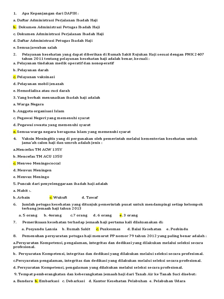 Soal Latihan Tkhi | PDF