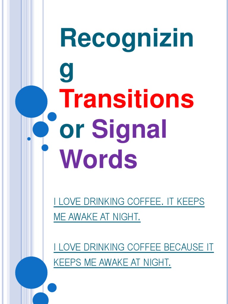 Recognizing Transition Signal Words | PDF | Cigarette | Smoking