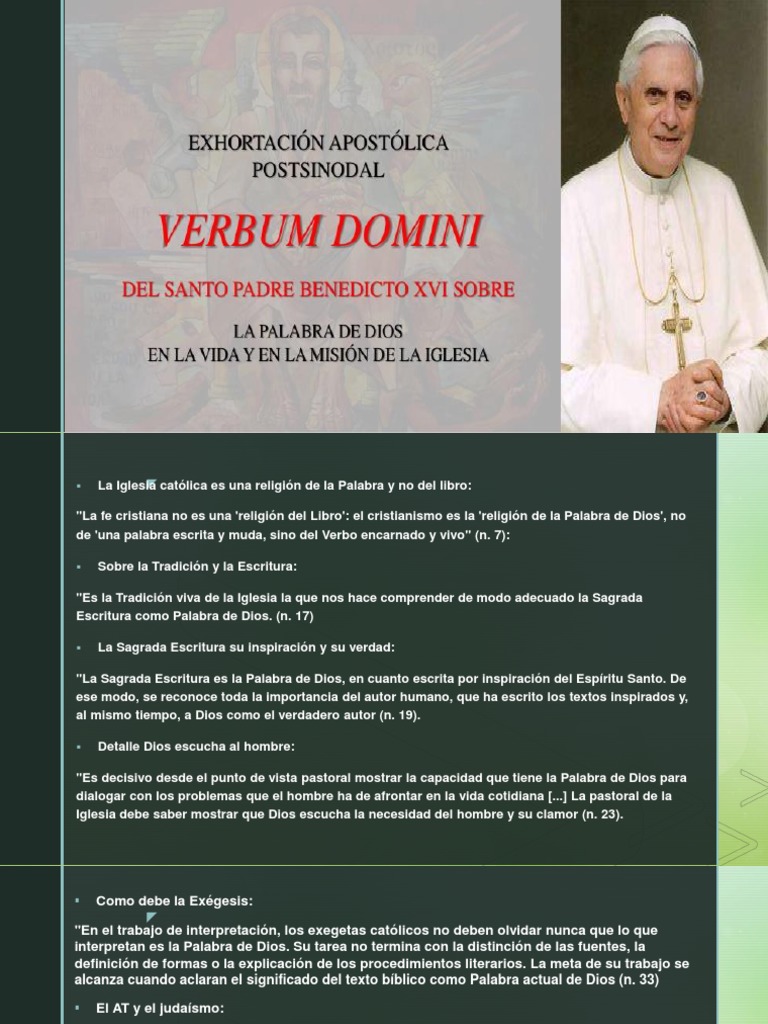 Verbum Domini | PDF | Biblia | Iglesia Católica