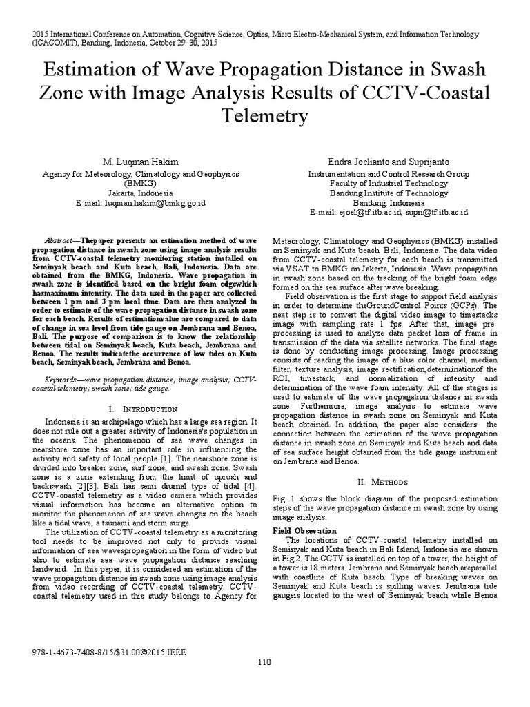 Estimation Wave Propagation Pdf Tide Sea