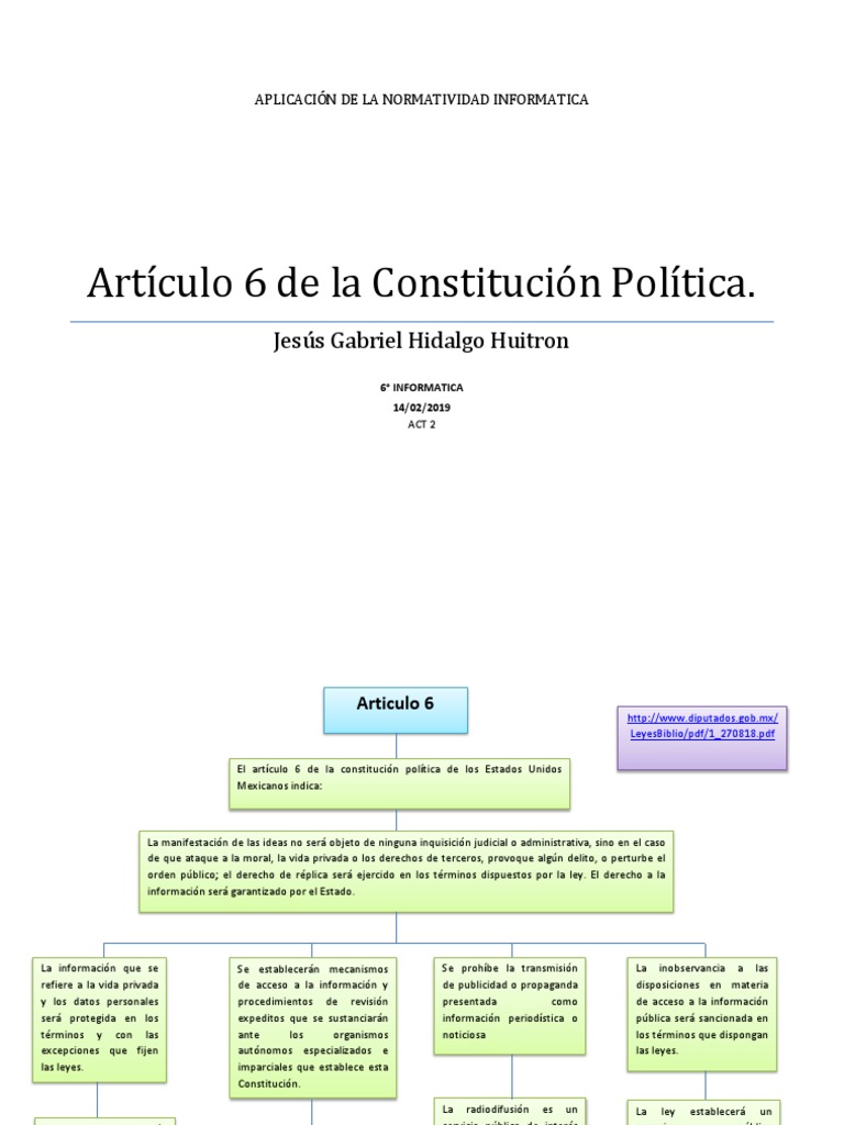 Artículo 6 de la Constitución Mexicana | PDF | Estado (política ...