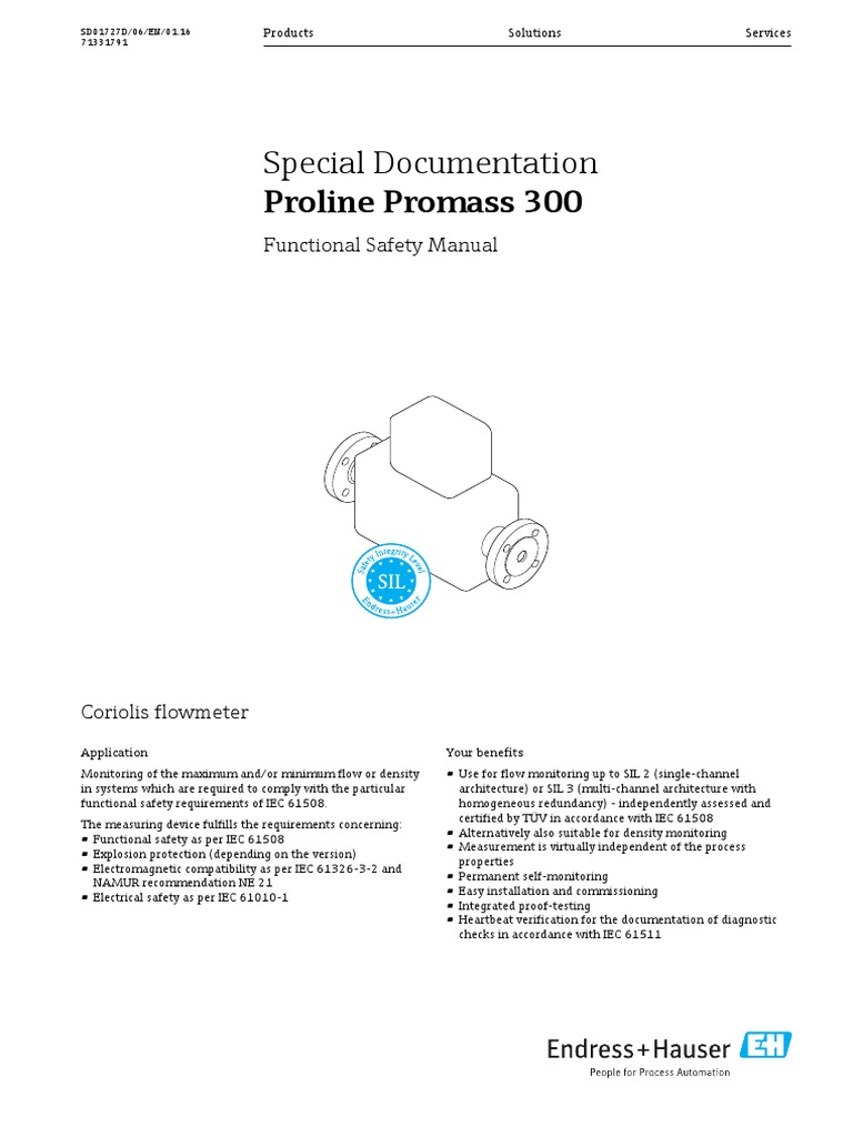 Promass 300 Functional Safety Manual | PDF | Fluid Dynamics | Computing ...