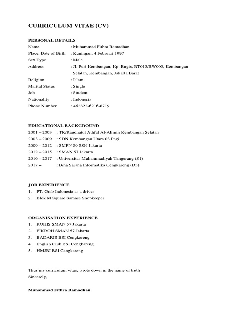 Curriculum Vitae (English) | PDF