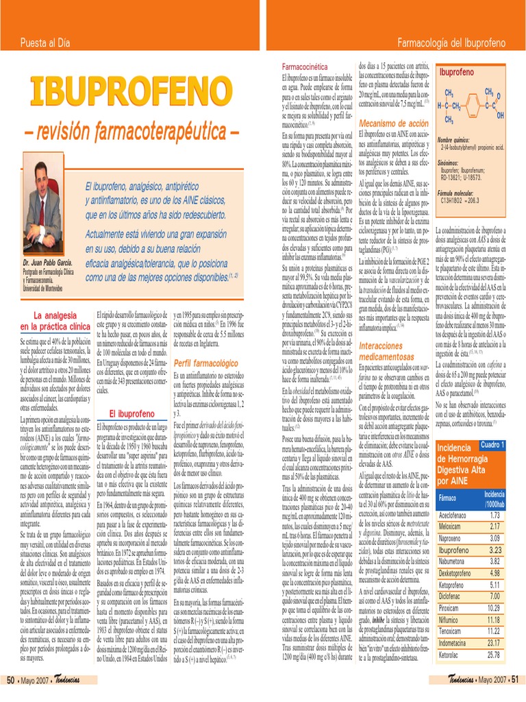 Ibuprofeno | PDF | Droga anti-inflamatoria libre de esteroides | Farmacología