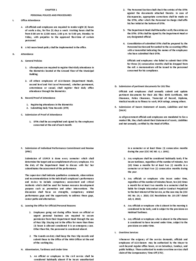 LGU Employee Attendance and Leave Policies | PDF | Leave Of Absence | Loans