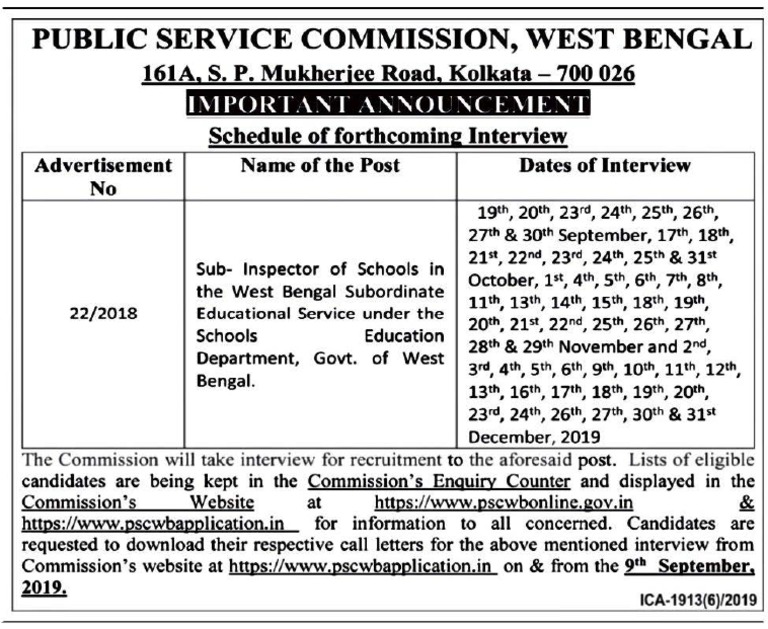 Si of Schools Interview Notice | PDF
