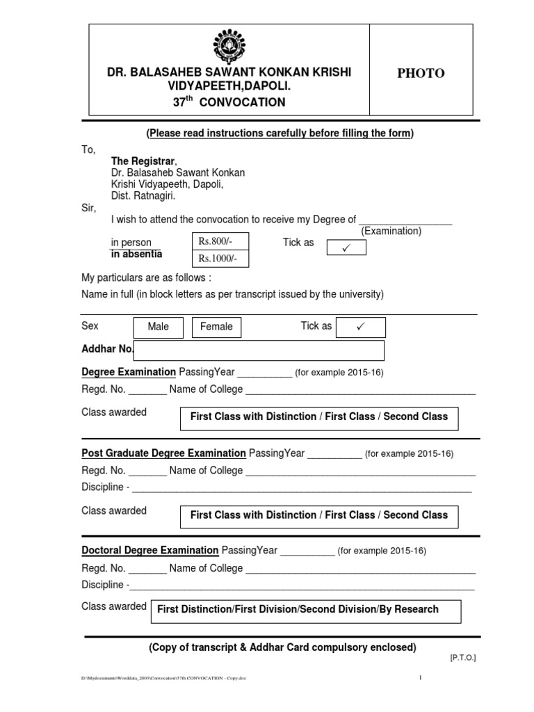Dr. Balasaheb Sawant Konkan Krishi Vidyapeeth, Dapoli. 37 Convocation ...