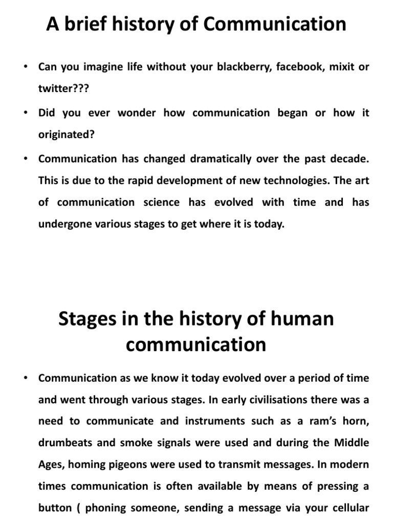 A Brief History of Communication | PDF | Television | Cuneiform