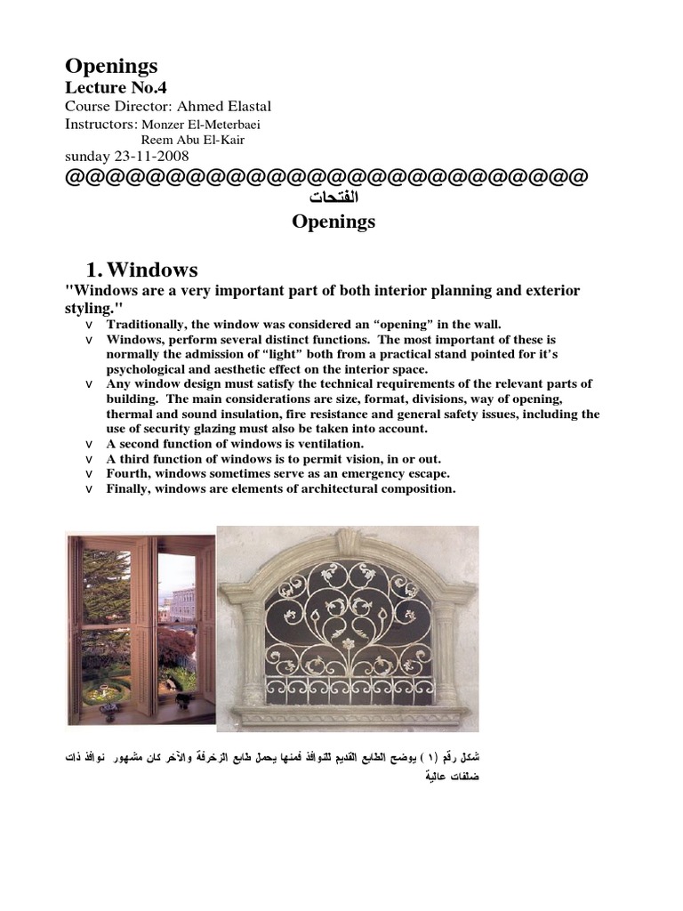 Architectural Openings Guide | PDF | Window | Door