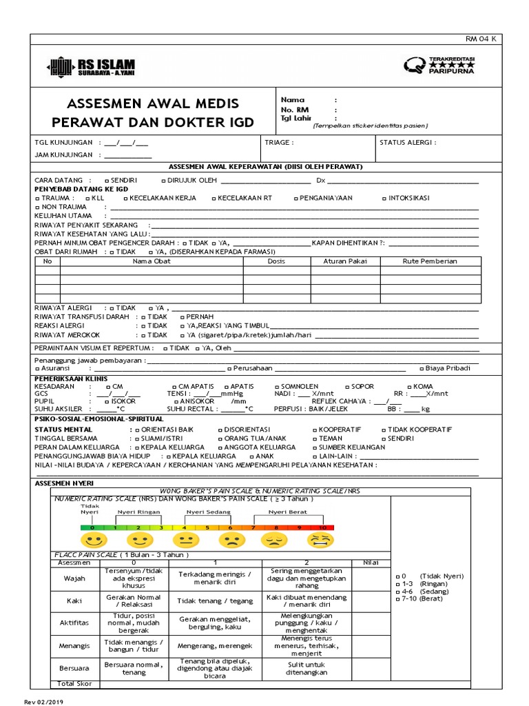 RM 04 K Asesmen Awal Keperawatan IGD PDF | PDF