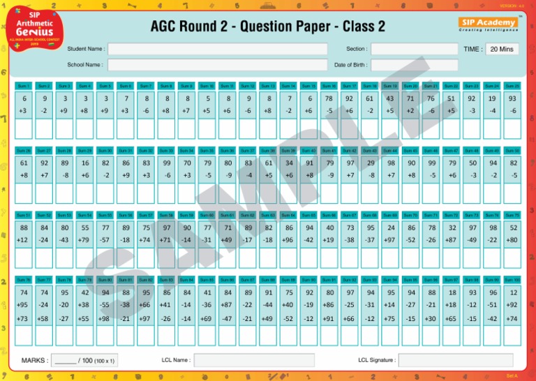 AGC Round 2 Question Paper Class 2 | PDF
