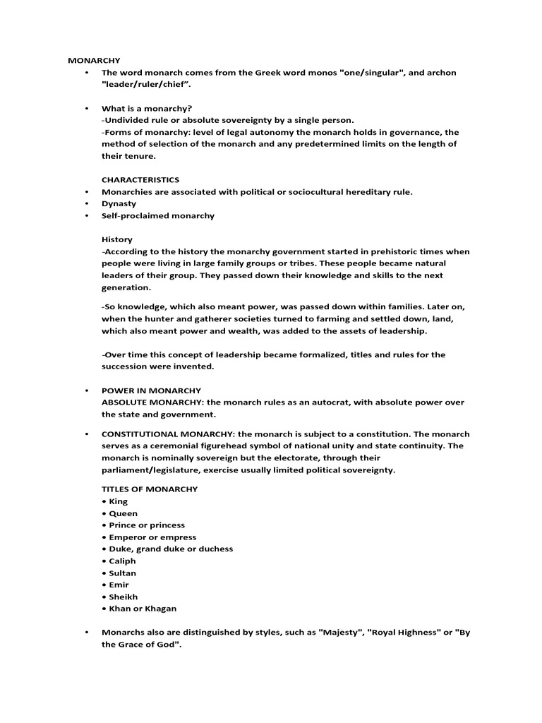 Monarchy | PDF