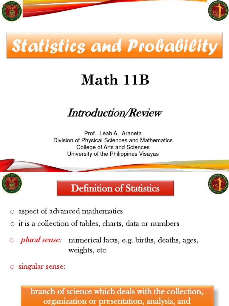 Lecture 1 Introduction-Review PDF | PDF | Mode (Statistics) | Standard ...