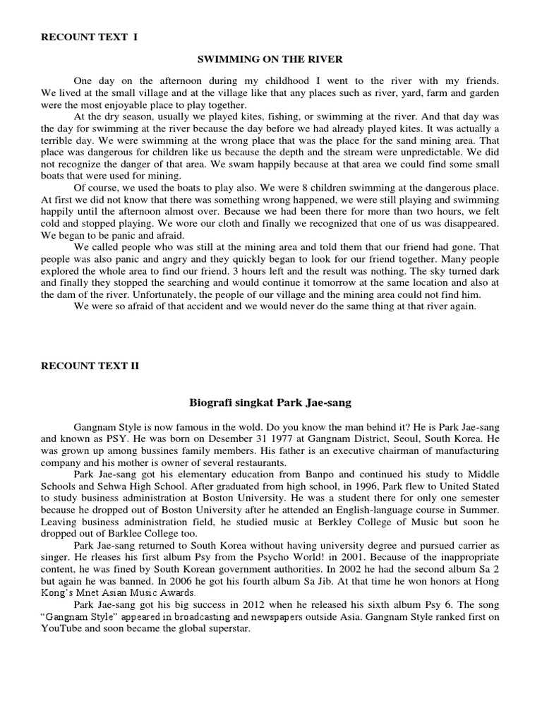 Contoh Recount Text | PDF