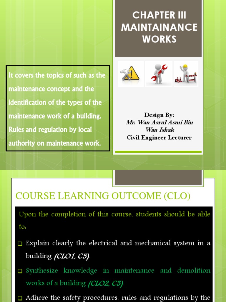 Maintenance Works and Regulations Overview | PDF | Business