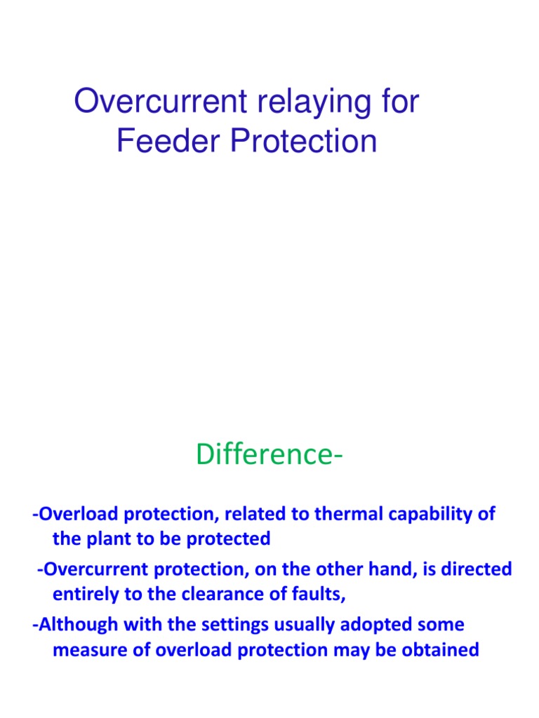 Overcurrent Relaying For Feeder Protection | PDF | Power Engineering ...