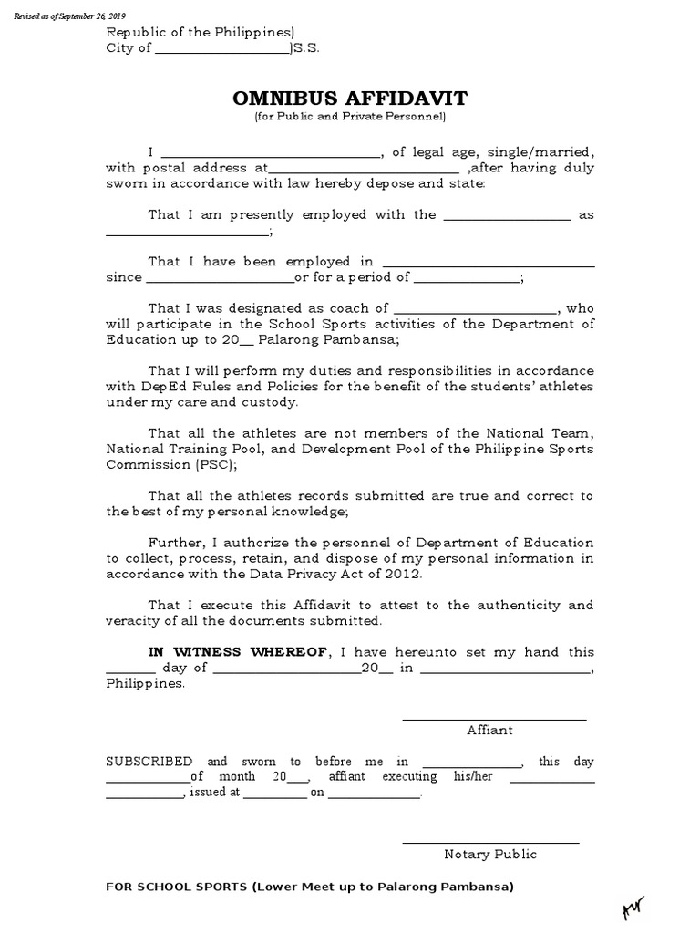 2020 Omnibus Affidavit | PDF | Affidavit | Privacy
