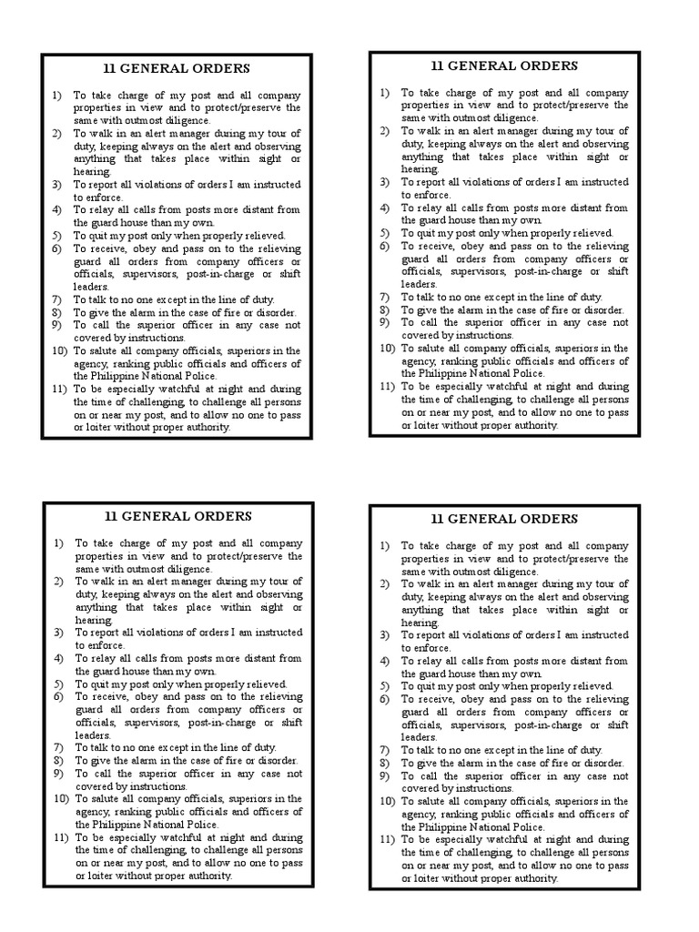 11 General Orders | PDF | Law Enforcement | Crime & Violence