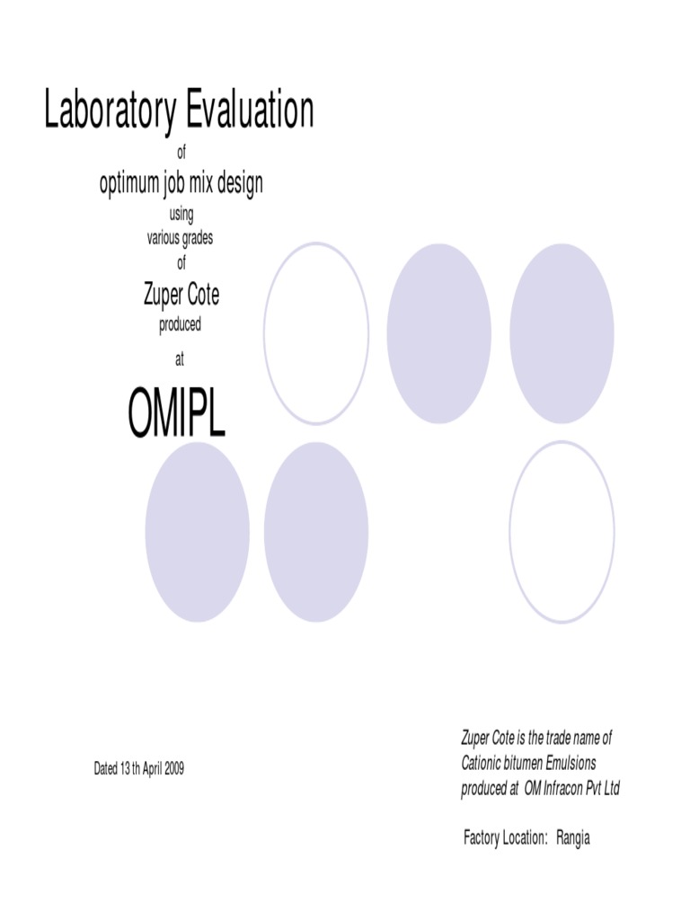 Optimum Job Mix Design for Zuper Cote | PDF | Asphalt | Road