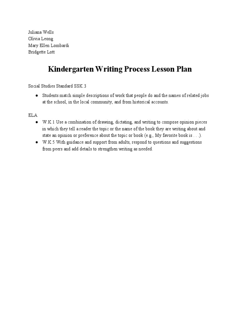 Writing Process Group Lesson Plan | PDF | Lesson Plan | Vocabulary