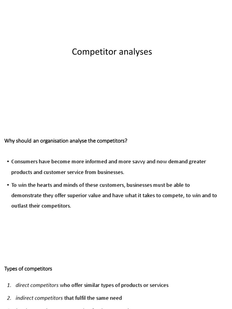 Competitor Analysis Notes | PDF | Competition | Competitive Advantage