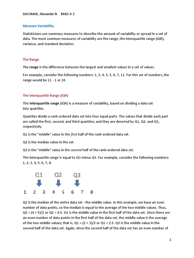 Measure Variability | PDF | Normal Distribution | Standard Deviation