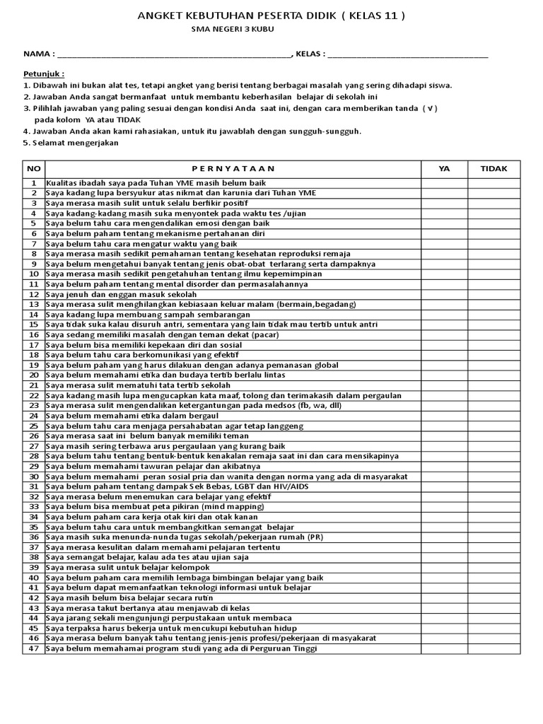 Angket BK | PDF