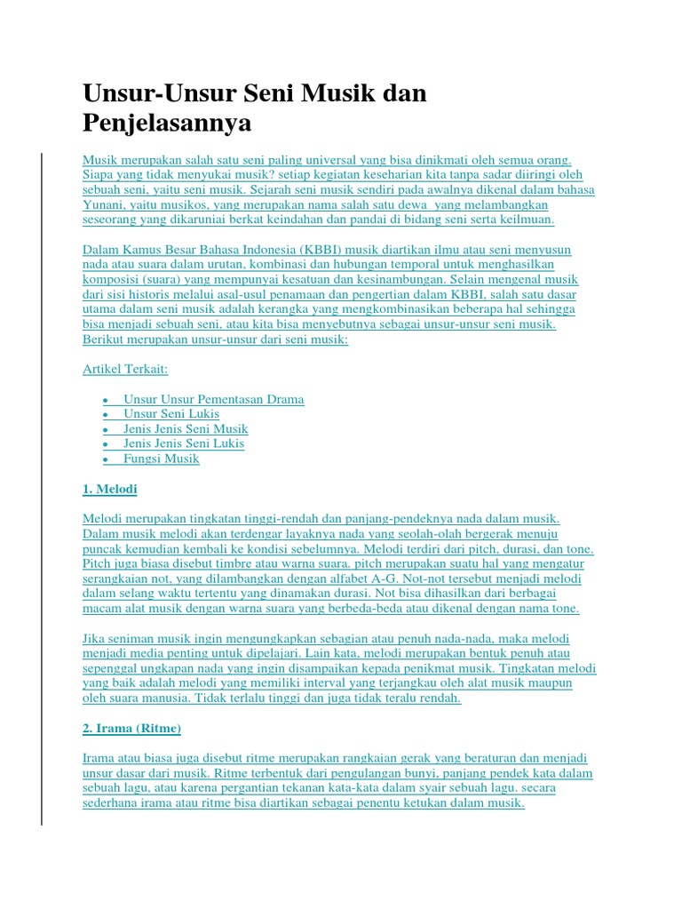 Elemen Seni Musik | PDF