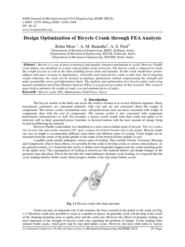 Bicycle Crank Analysis | PDF | Fracture | Finite Element Method