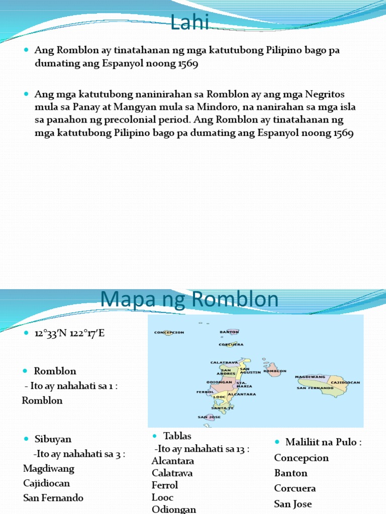 Mapa Lahi Attraksyon - Romblon | PDF