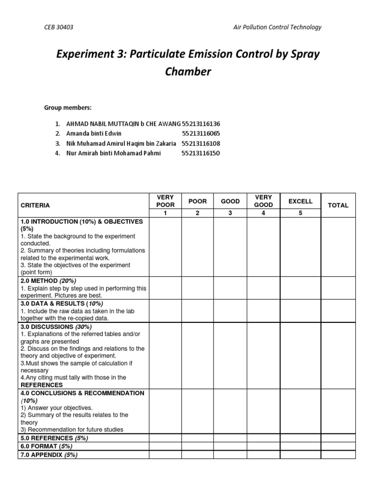 Experiment 3 Spray Chamber | PDF | Gases | Liquids