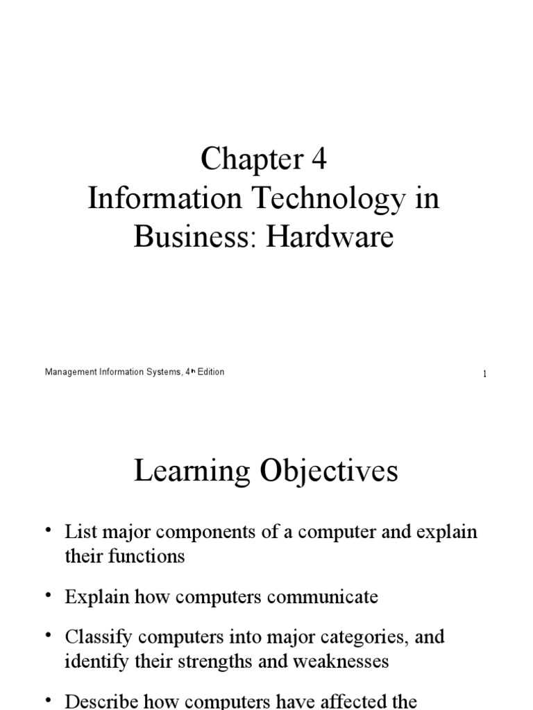 Information Technology in Business: Hardware: Management Information ...