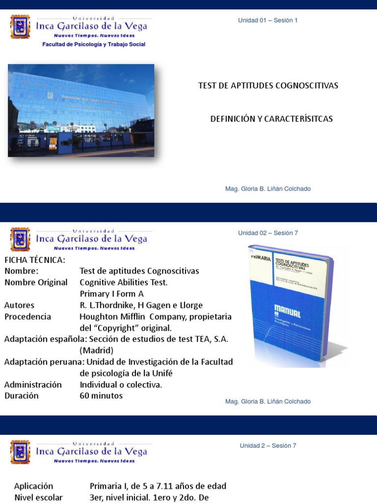 Clase 7 Test de Aptitudes Cognoscitivas | PDF | Aprendizaje | Conceptos ...