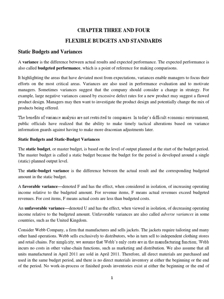 Chapter 3 & 4 Flexible Vs Standards Full | PDF | Benchmarking | Variance