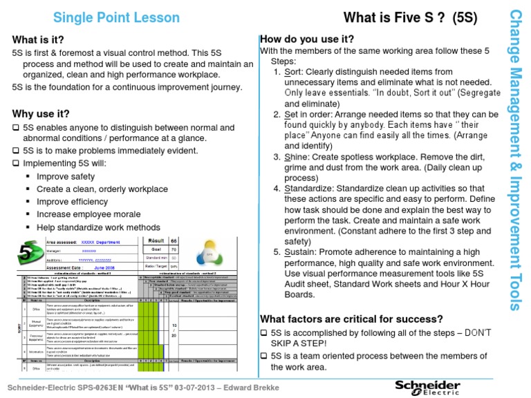 Single Point Lesson: What Is Five S ? (5S) | PDF | Economies | Business