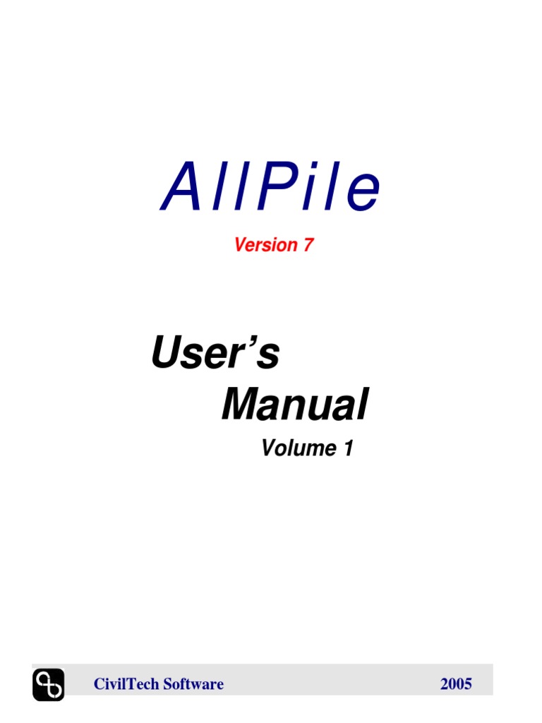Allpile: User'S Manual | PDF | Installation (Computer Programs) | Deep Foundation