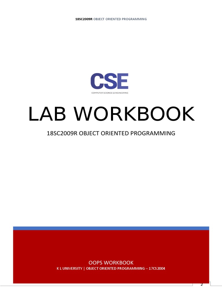 Oops Work Book Pdf Method Computer Programming Class Computer