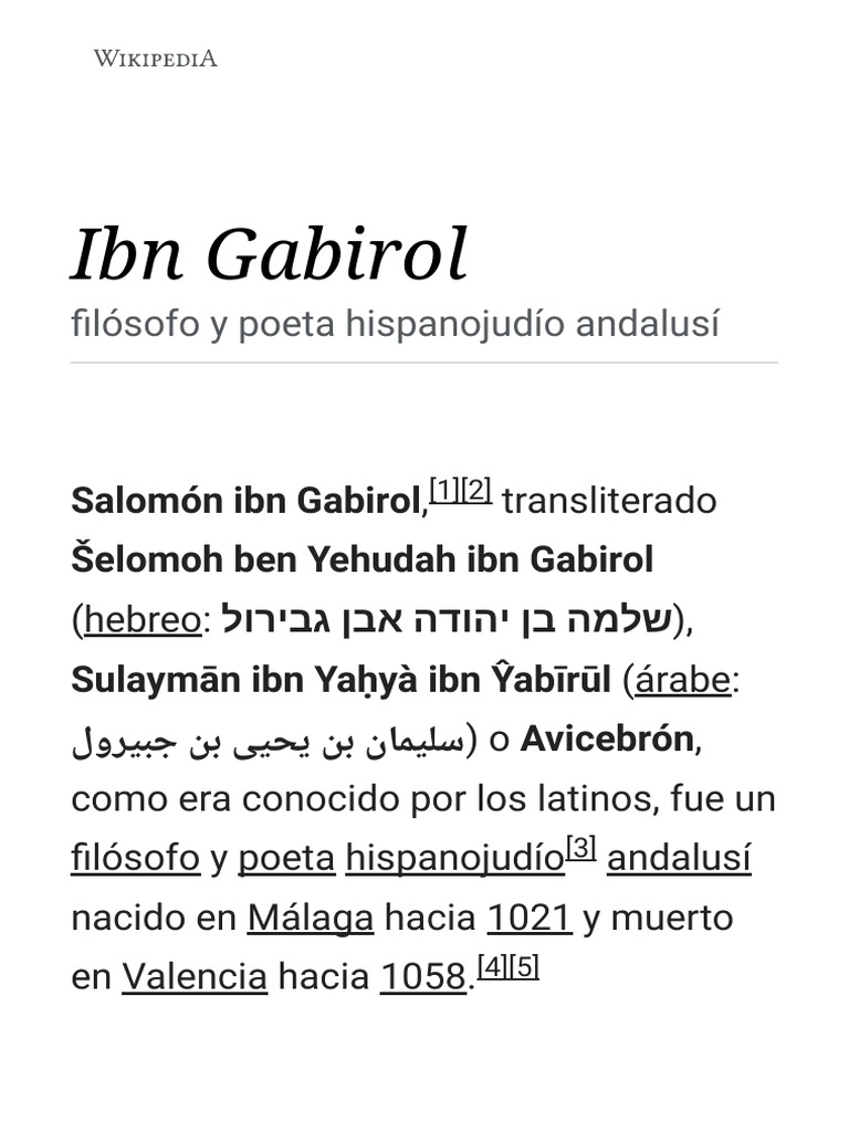 Artículo Avicebrón | PDF | Judios y judaísmo | Tora