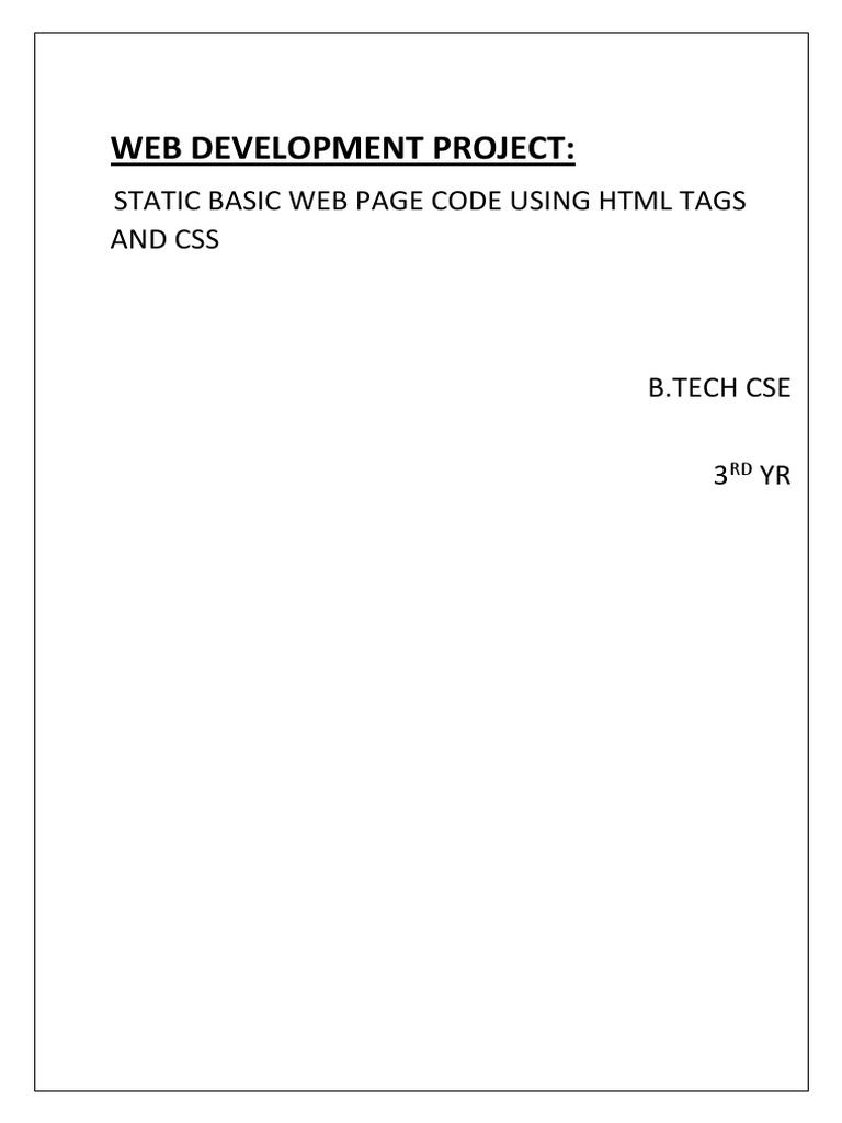 Web Development Project | PDF | Web Development | World Wide Web